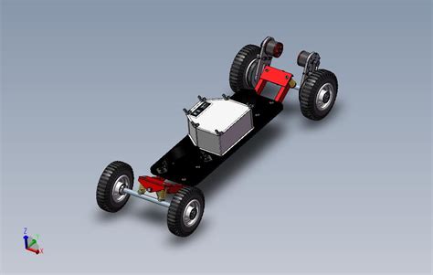 车载电动小汽车solidworks 2010模型图纸下载 懒石网