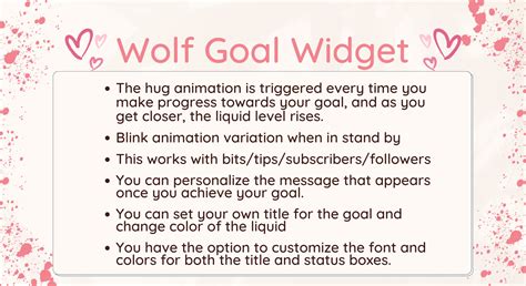Twitch Goal Widget Crescent Moon Pink Wolf Subscribers Goal