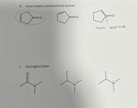 Solved B Most Stable Constitutional Isomer C Strongest Chegg
