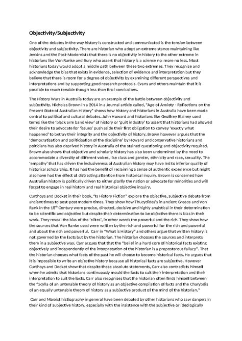 Objectivity And Subjectivity Objectivitysubjectivity One Of The