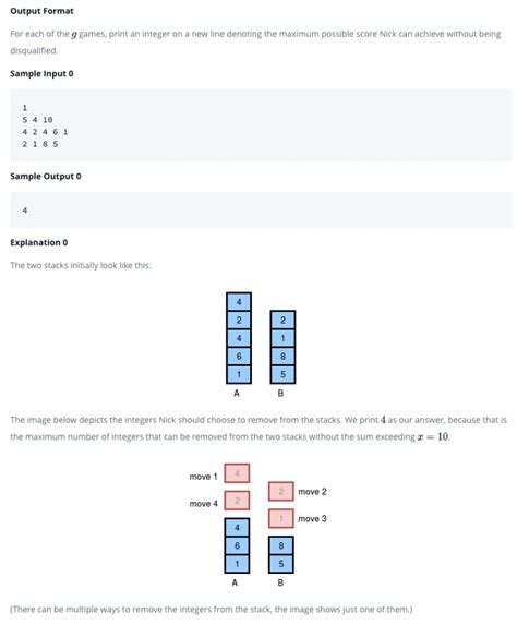 Game Of Two Stacks Kickstart Coding