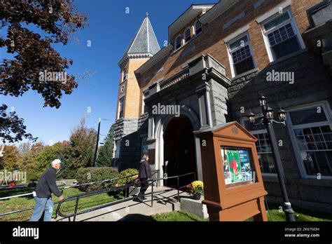 Haskell Library On The Us Canada Border Derby Line Vermont Stock