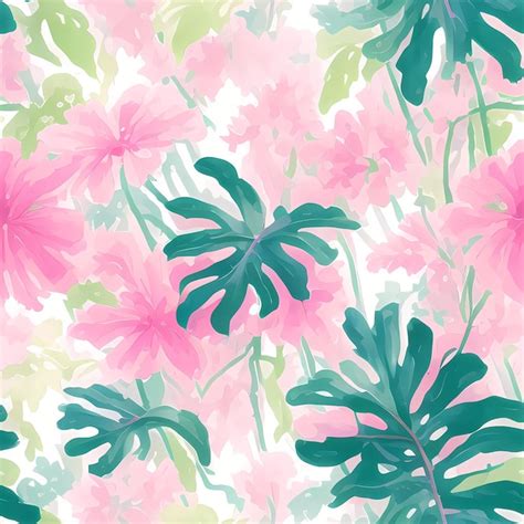 Premium Ai Image Floral Seamless Repeat Pattern Design Flowers For