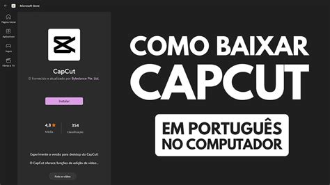 BAIXAR CAPCUT em PORTUGUÊS para COMPUTADOR COMO BAIXAR CAPCUT no PC