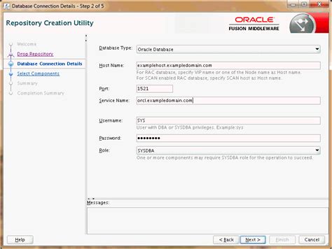 Understanding Repository Creation Utility Screens