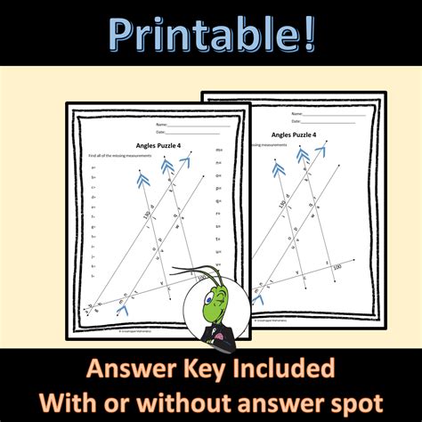 Angle Relationships Activity To Find Missing Angles In Puzzle