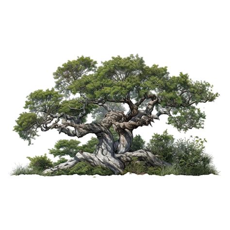 Premium AI Image Detailed Botanical Illustration Of A Tree On A White Background Generative AI