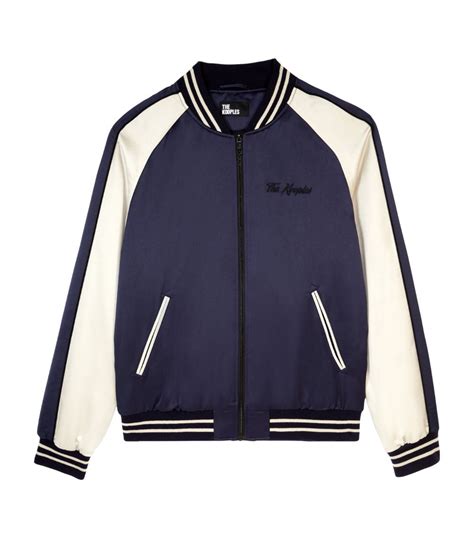 Mens The Kooples Navy Satin Bomber Jacket Harrods Nz