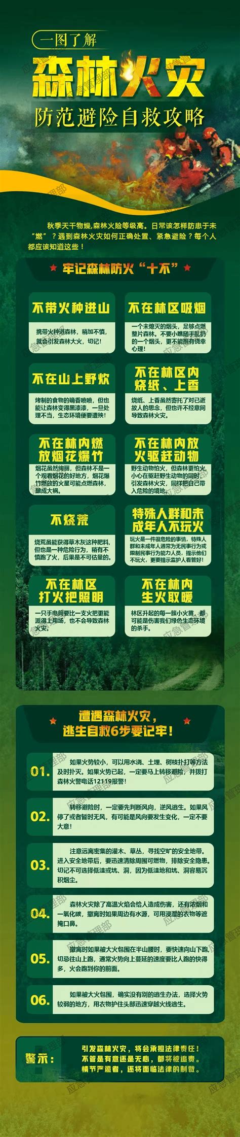 应急科普 一图了解森林火灾防范避险自救攻略防火青秀区方永