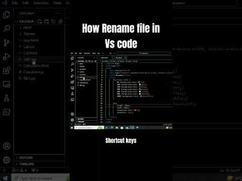 Shortcut Key For Rename File In Vs Code Short Coding YouTube