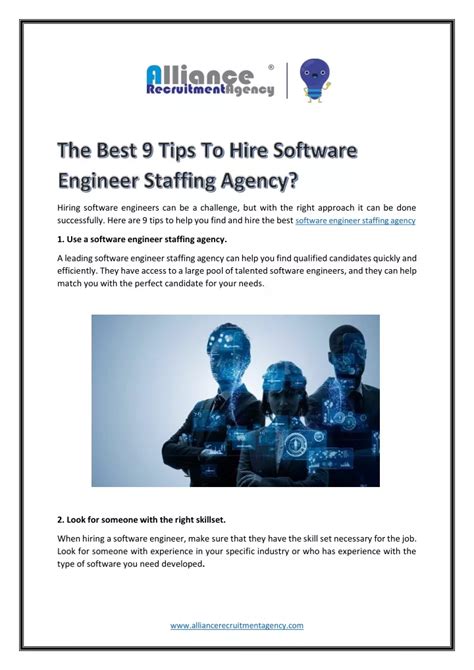 Ppt The Best 9 Tips To Hire Software Engineer Staffing Agency 1 Powerpoint Presentation Id