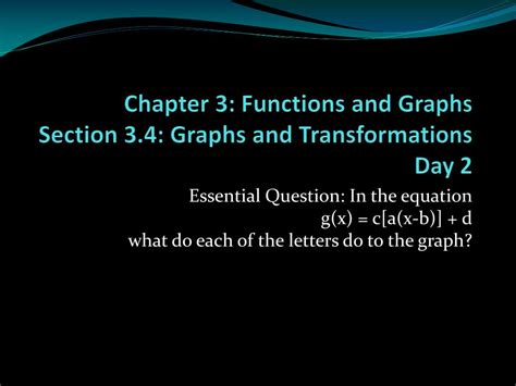 PPT Chapter 3 Functions And Graphs Section 3 4 Graphs And Transformations PowerPoint