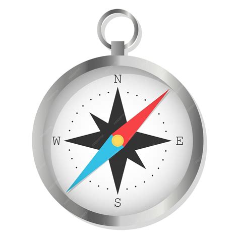 Premium Vector Vintage Compass Silver Colored With Marine Wind Rose