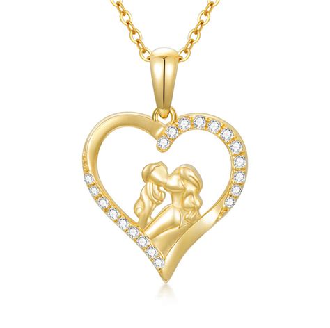 14k Gold Mother Daughte Son Pendant Necklace Romanticwork