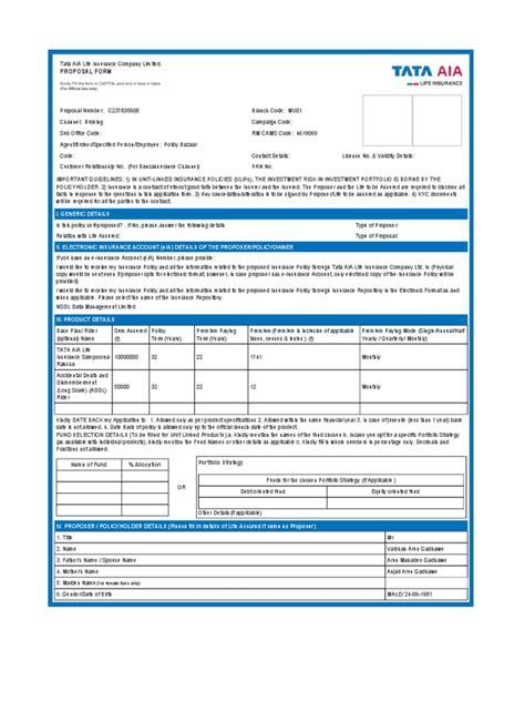 Proposal Form Aia Pdf Insurance Life Insurance