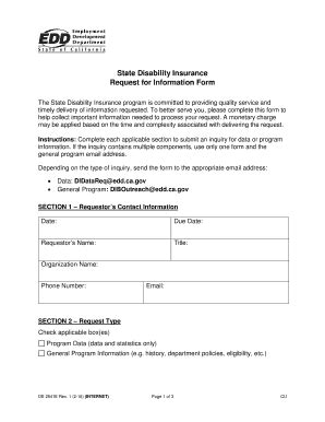 Sdi Request For Information Form De 2541 Fill Out And Sign Printable