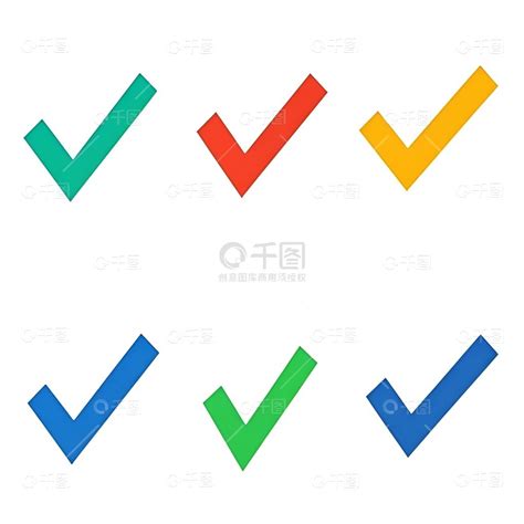 Checkai数字艺术 Check简约风多色勾选符号插画 Ai平面元素免费下载 Png格式 4096像素 编号71477169 千图网