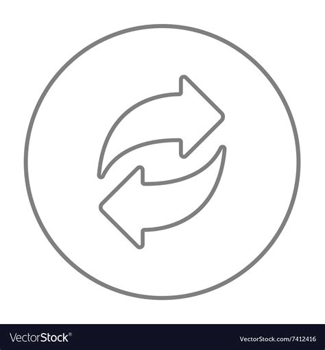 Two Circular Arrows Line Icon Royalty Free Vector Image