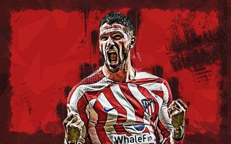 다운로드 4k 로드리고 데 폴 그런지 아트 아틀레티코 마드리드 Fc 라리가 축구 아르헨티나 축구 선수 로드리고 드 폴 4k 빨간색 그런 지 배경 라 리가