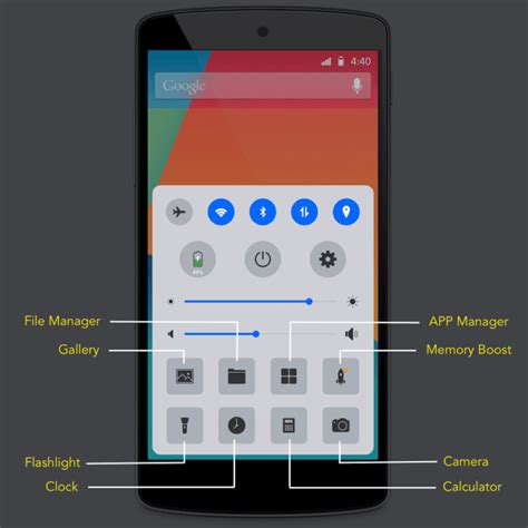 Control Center Центр уведомлений из Ios для Android