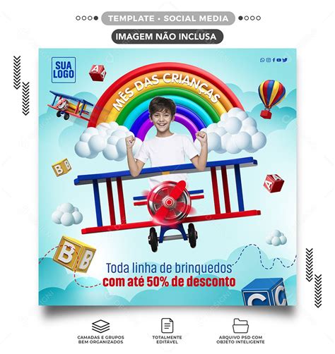 Mês Das Crianças Brinquedos Com Até 50 De Desconto Lojas Social Media
