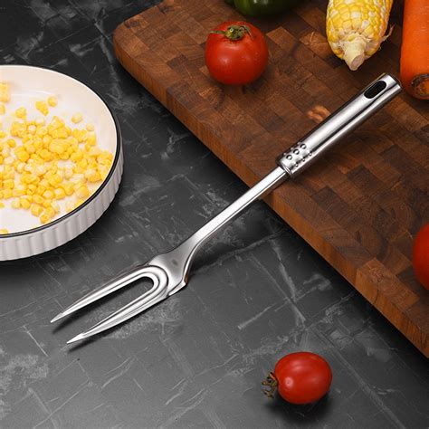 Gyedtr Two Pronged Stainless Steel Fork Serving Fork Large For Meat