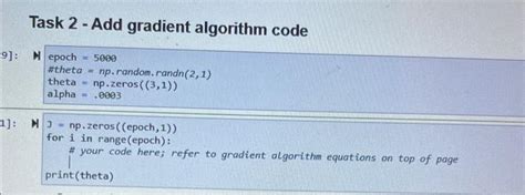 Task 2 Add Gradient Algorithm Code Epoch 5000