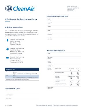 Fillable Online Repair Authorization Form V4 Fax Email Print PdfFiller