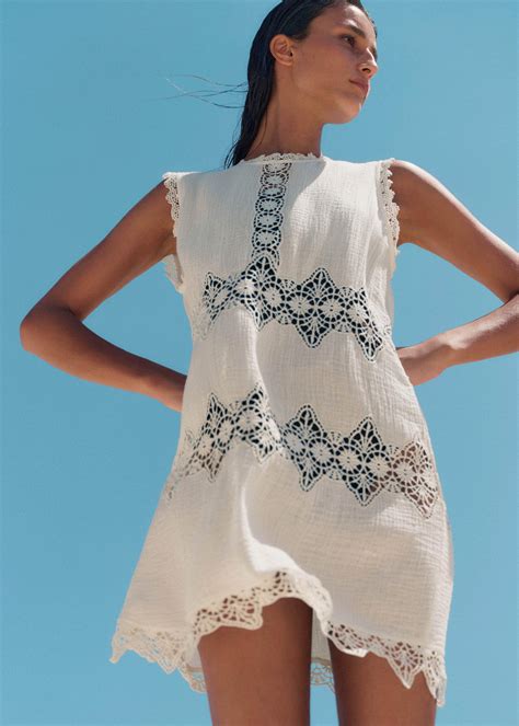 Womens White 2 Way Short Beach Dress Meem