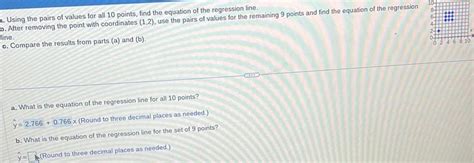 [answered] a using the pairs of values for all 10 points find the kunduz