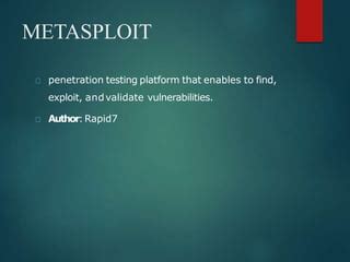 Metasploit Seminar PPT