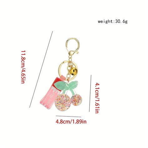 스팽글 체리 열쇠 고리 크리 에이 티브 트렌드 자동차 가방 커플 열쇠 고리 장식품 Temu Korea