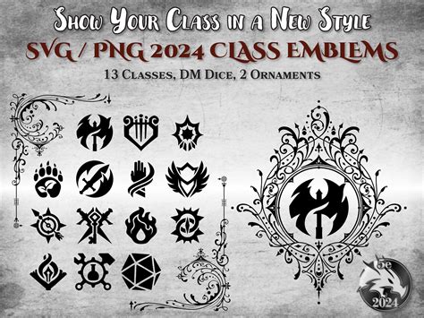 Dnd 2024 Class Emblems Svg Png Every Class Icon Incl Artificer