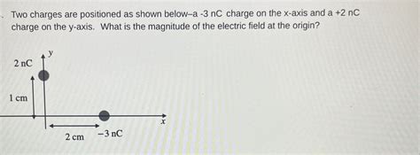 solved two charges are positioned as shown below a 3nc