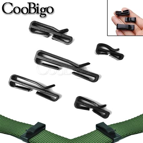 슬립 키퍼 벨트 루프 슬라이더 버클 클립 플라스틱 블랙 야외 배낭 스트랩 2025323850mm 웨빙 10 피스plastic Buckleplastic