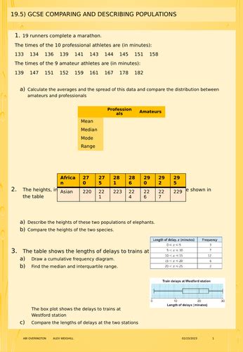 Gcse Further Statistics Teaching Resources