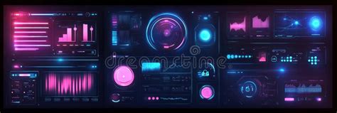 Futuristic Digital Dashboard Displaying Data Analytics And Visualizations In Vibrant Colors