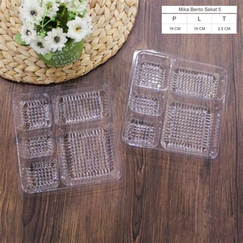 Jual Mika Bento Sekat 5 Mika Dus Nasi Tray Mika Bento Warna Bening