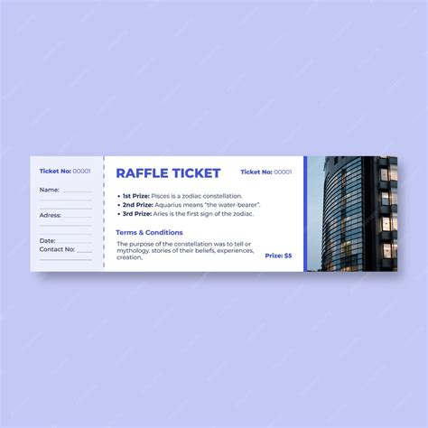 Free Vector Professional Real Estate Raffle Ticket