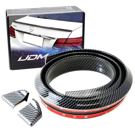 Buy Ijdmtoy Inch Add On D Pu Rear Trunk Lip Or Roof Spoiler Sticker Bar With Carbon Fiber