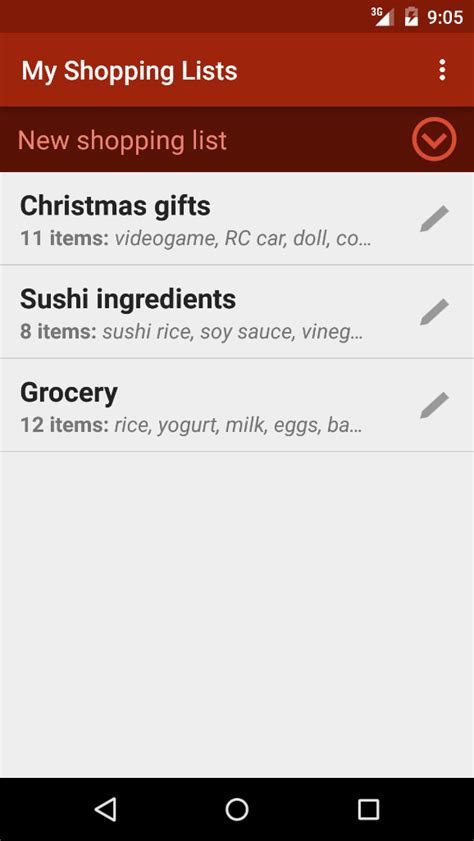 Android app Shopping Lists Julio Ernesto Rodríguez Cabañas