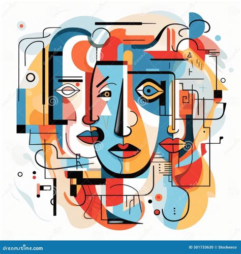 Bold Cubism Lion Clipart With Geometric Patterns Royalty Free Stock
