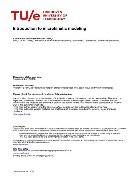 Introduction To Microkinetic Modeling Pdf Reaction Rate Chemical