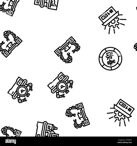 Manufacturing Factory Production Vector Seamless Pattern Stock Vector