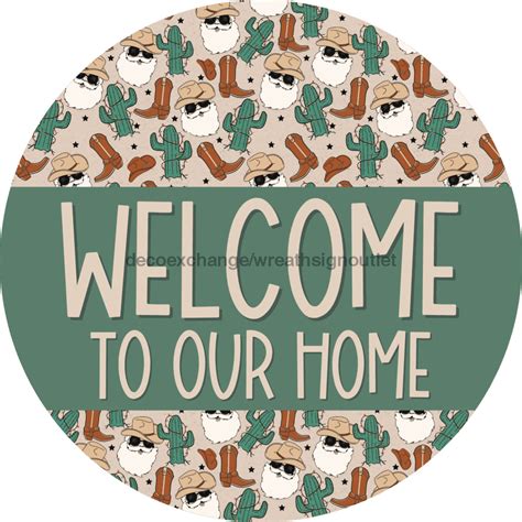 Wreath Sign Christmas Door Hanger Welcome Sign Western Door Hanger