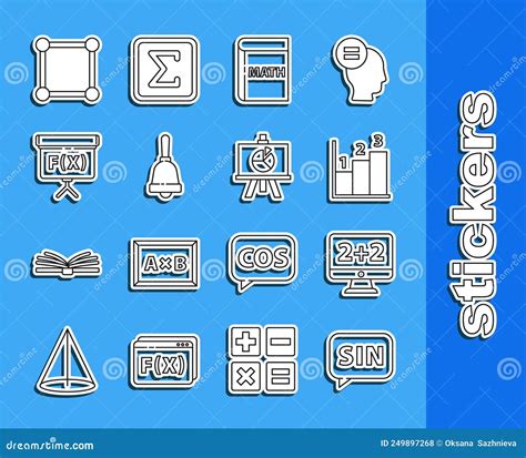 Set Line Human Brain Graph Schedule Chart Diagram Triangle Math Test Or Exam Sheet
