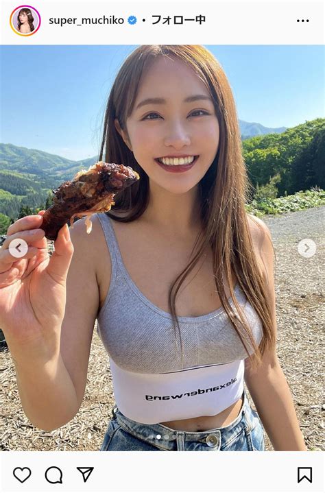 てんちむ、美バストアップ＆肉ガブリ「人生初キャンプ」ショット「ヘリでキャンプに？」など反響 芸能写真ニュース 日刊スポーツ