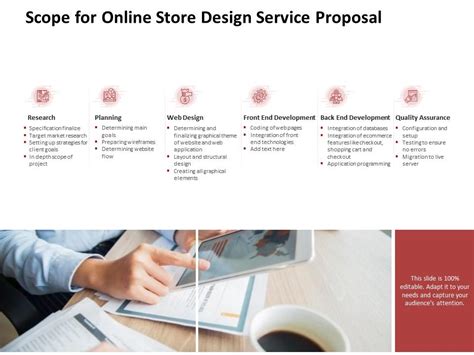 Scope For Online Store Design Service Proposal Ppt Powerpoint Presentation Topics Powerpoint