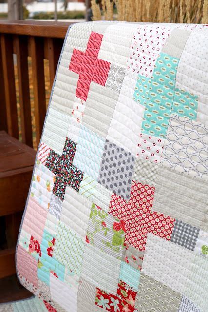 Colorful Plus Quilt Block Pattern