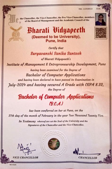 Graduation Convocation Bca Bharatividyapeeth Cybersecurity